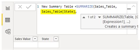 power bi summarize how to use summarize dax function