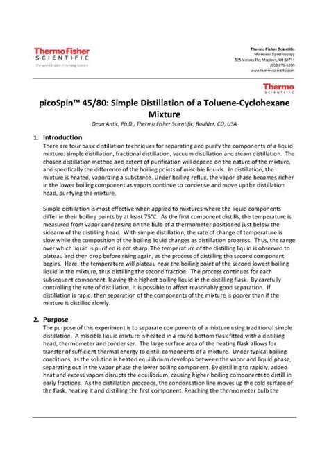 Scientific Method Pdf 87280 Ps45 Ps80 Simple Distillation Of Cyclohexane And Toluene