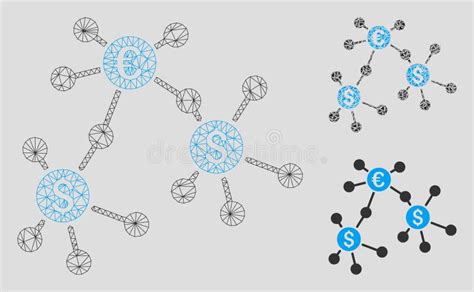Financial Networks Vector Mesh Network Model And Triangle Mosaic Icon