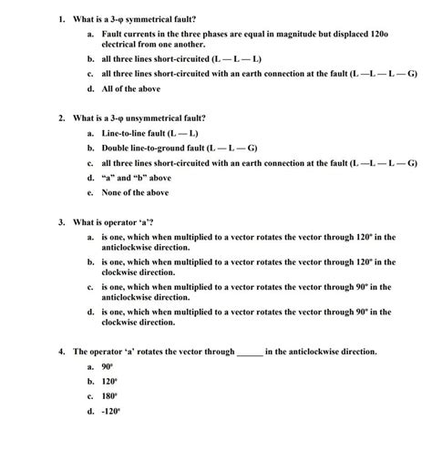 Solved 1 What Is A 3 E Symmetrical Fault A Fault Currents