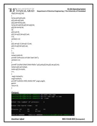 Shortest Job First Scheduling PDF