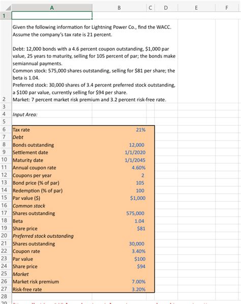 Solved Question Show All Excel Formulas Question Chegg Com