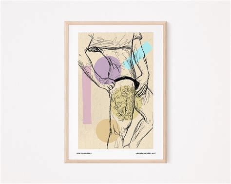 Abstract Queer Nude Print Line Art Illustration Perfect T Or