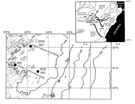Detailed Bathymetry Of The Madeira Abyssal Plain Showing Positions Of