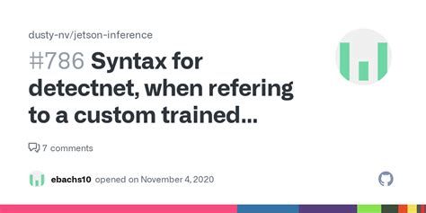 syntax for detectnet when refering to a custom trained model · issue