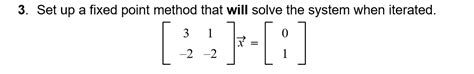 Solved Set Up A Fixed Point Method That Will Solve The Chegg