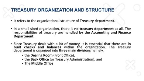 Chapter 2 Organization Structure Of A Treasury Pptx