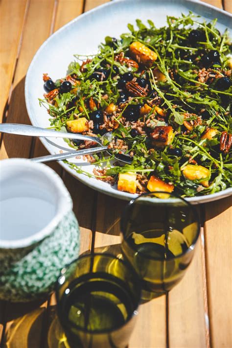 Blueberry Halloumi And Pecan Salad I Georgie Eats