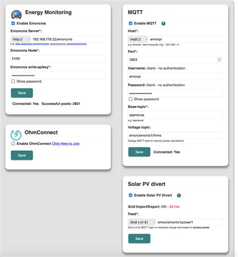 openevse no longer receives grid import export via mqtt openevse