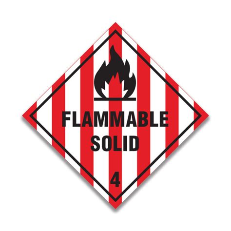 Class 4 Flammable Solid Safety Sign And Label