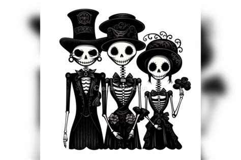 Gothic Skeletons Psychedelic Png Graphic By Creativemoodua · Creative