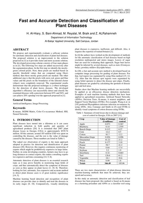 Pdf Fast And Accurate Detection And Classification Of Plant Diseases