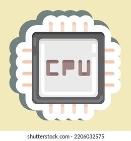 Sticker Cpu Suitable Computer Components Symbol Stock Vector Royalty Free 2206032575