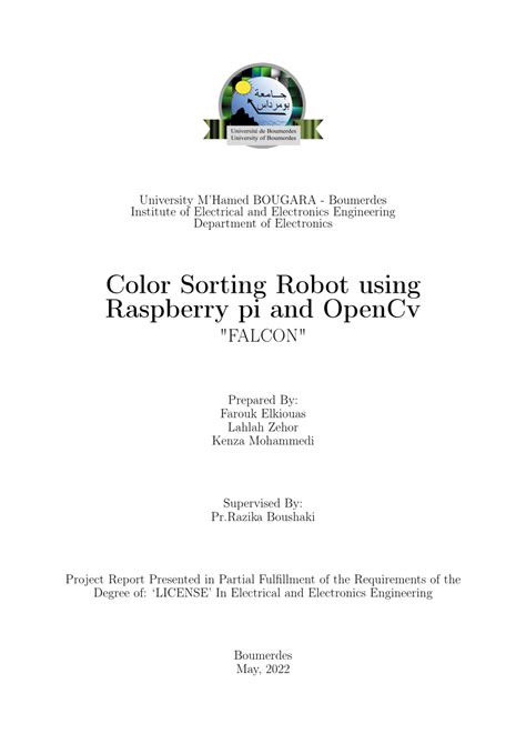 Pdf Color Sorting Robot Using Raspberry Pi And Opencv Falcon