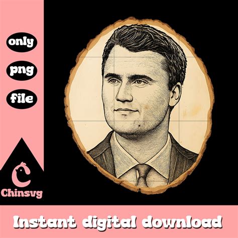 Vintage Charlie Kirk Portrait Design Png Pray For Charlie Kirk Png