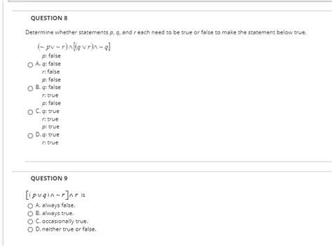 Solved Determine Whether Statements P Q And R Each Need To Chegg Com