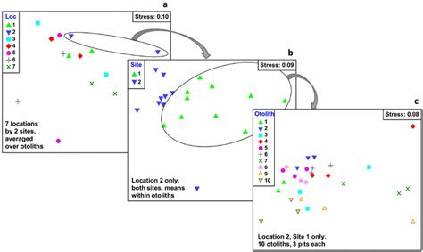 Non Metric Mds Plots Showing An Example Of The Nested Levels Of