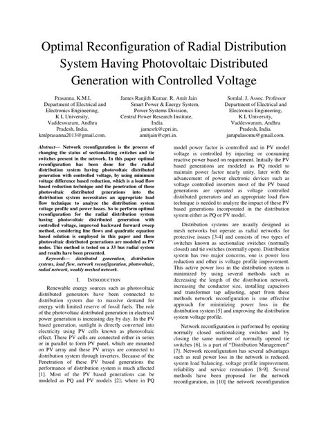 Pdf Optimal Reconfiguration Of Radial Distribution System Having