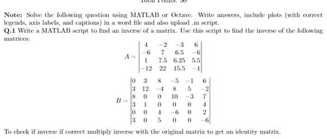 Solved Note Solve The Following Question Using MATLAB Or Chegg