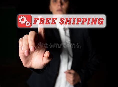 Sign Displaying Free Shipping Word For Retailing Strategy Primarily Used To Attract More