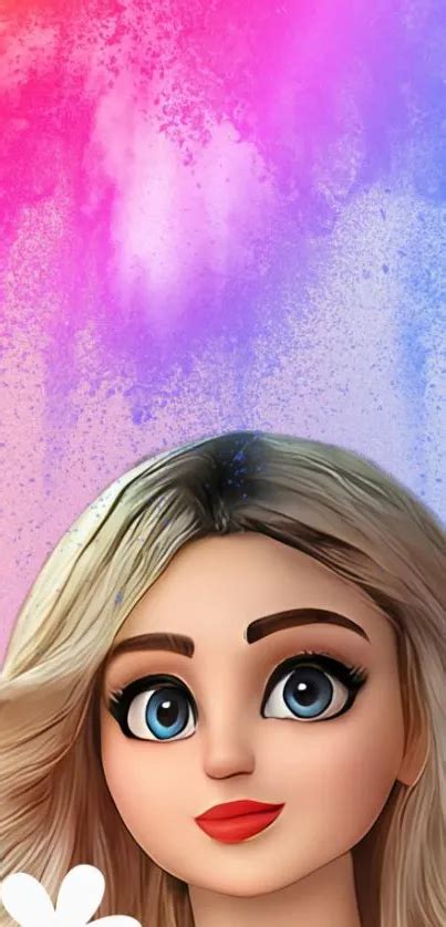 Vibrant Cartoon Girl Wallpaper Free Download