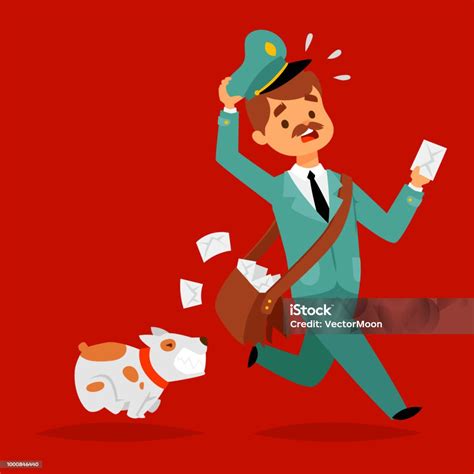 우편 배달 남자 문자 벡터 택배 직업 캐리어 패키지 메일 발송 봉투 전문 사람들 제공 가방에 대한 스톡 벡터 아트 및 기타 이미지 가방 개 고객 Istock