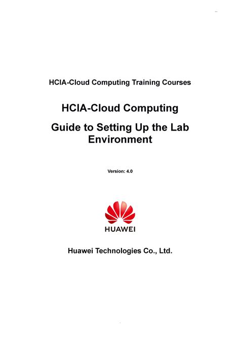 Hcia Cloud Computing V40 Guide To Setting Up The Lab Environment