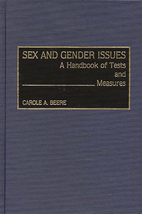 Sex And Gender Issues A Handbook Of Tests And Measures