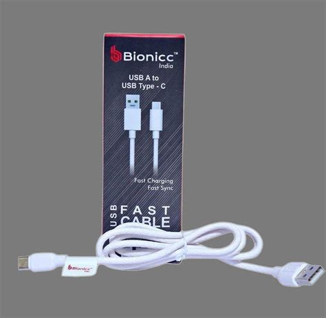 White A BIONICC INDIA USB A To USB Type C Cable M At Rs Piece In New Delhi
