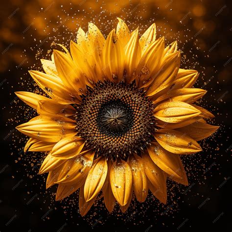 Premium Photo Beautiful Golden Sunflower Yellow Aesthetic Wallpaper