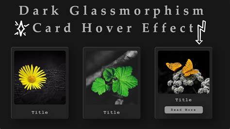 Master Dark Glassmorphism Card Hover Effect Card Html And Css Youtube
