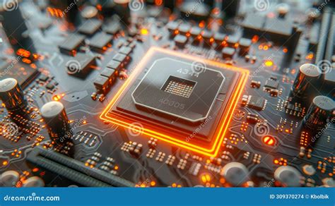 Close Up View Of A Modern Electronic Circuit Board Stock Illustration Illustration Of Future