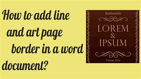 Page Border In Word How To Add Line And Art Borders