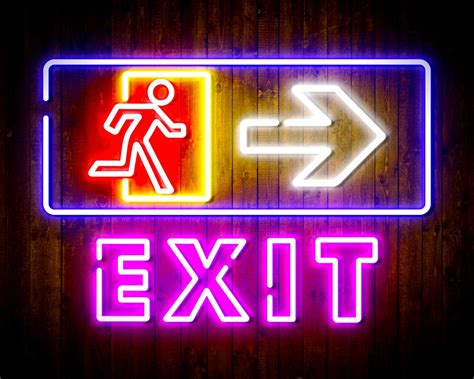 Exit Sign Led Neon Sign Wall Light Neon Signs Led Neon Signs Exit Sign