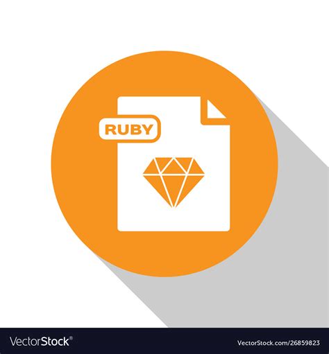 white ruby file document download ruby button vector image