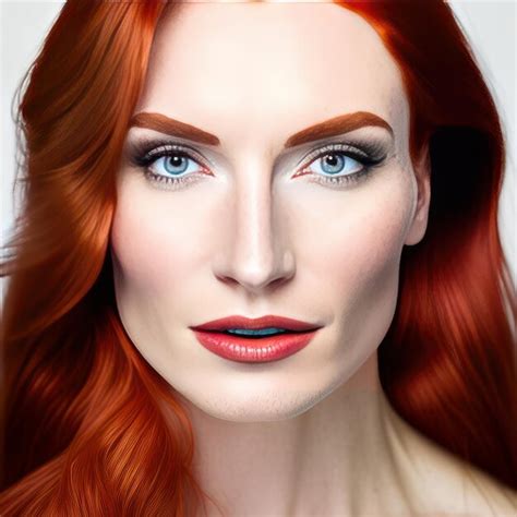 Premium Ai Image Photo Portrait Young Redhead Woman For Beauty