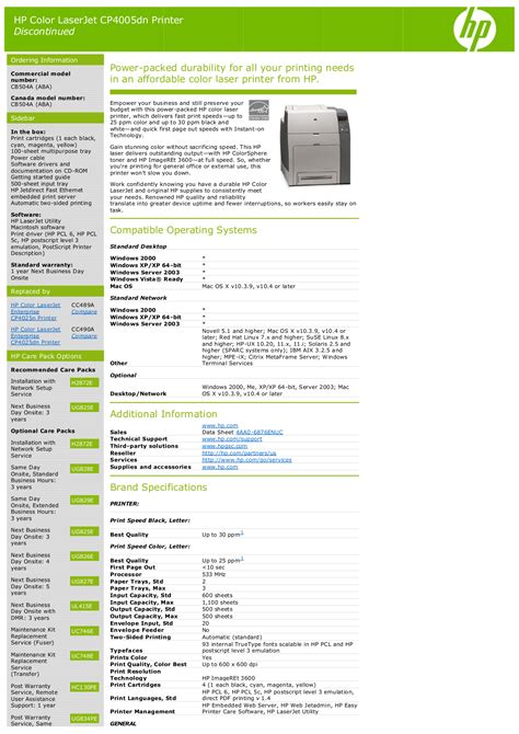 PDF Manual For HP Printer Laserjet Color Laserjet CP Dn