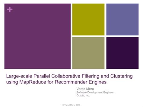 large scale parallel collaborative filtering and clustering using
