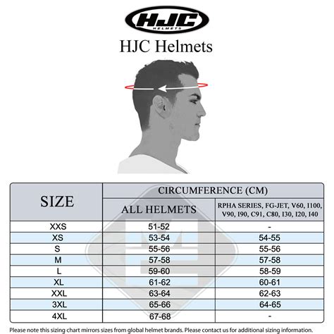 Hjc Motorcycle Helmet Sizing Chart