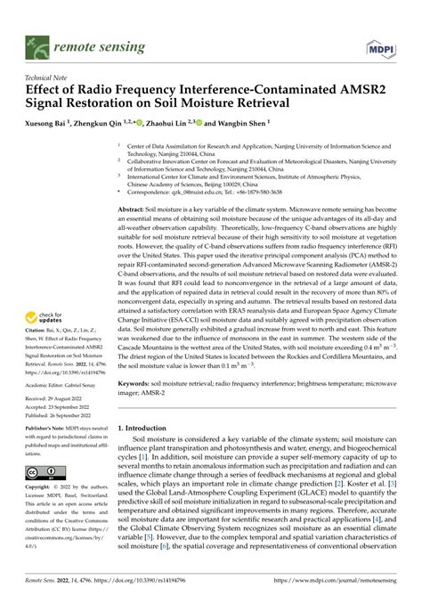 Pdf Effect Of Radio Frequency Interference Contaminated Amsr2 Signal