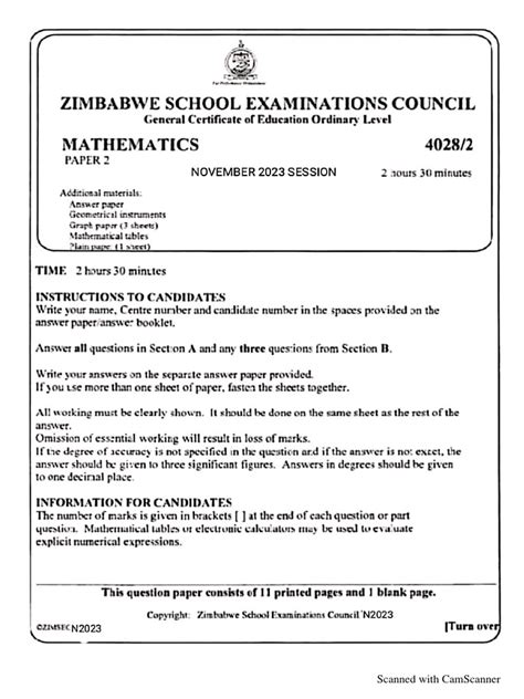 Mathematics November 2023 Paper 2 Pdf