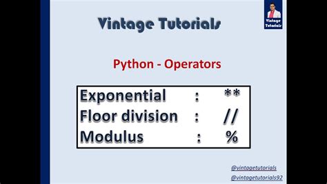 Python Operator Exponential Floor Division Modulus