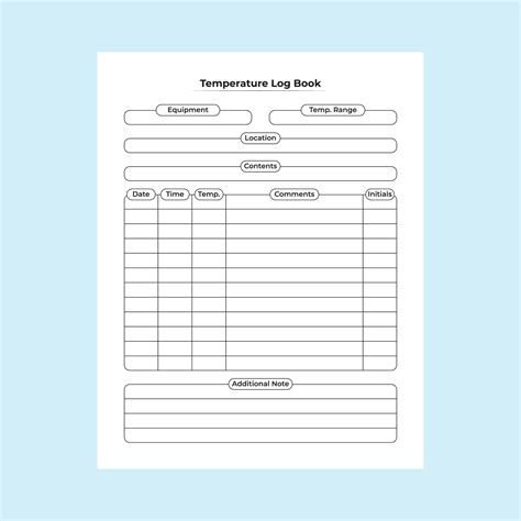 Temperature Tracker Log Book Interior Medical Equipment And Patient Body Temperature Tracker