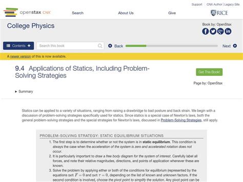 Open Stax Applications Of Statics Including Problem Solving Strategies Ebook For 11th 12th