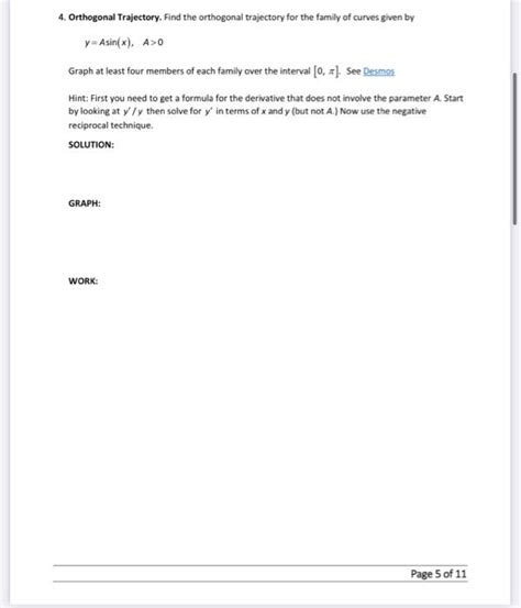 Solved 4 Orthogonal Trajectory From The Orthogonal