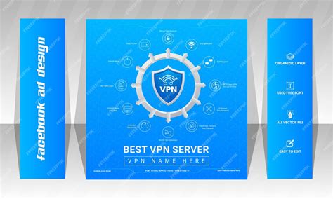 Premium Vector Gradient Vpn Server Social Media Ads Design