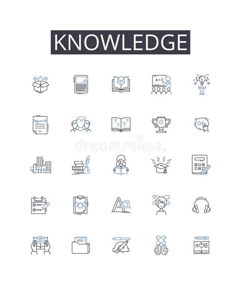Knowledge Line Icons Collection Wisdom Expertise Awareness Perception Insight