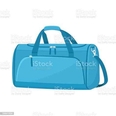 스포츠웨어 및 장비 용 스포츠 가방 여행 가방 체육관 가방 흰색 배경에 고립 된 바다 가방 아이콘 운동 훈련 피트니스 더플 가방 벡터 일러스트 레이 션 평면 디자인 흰색