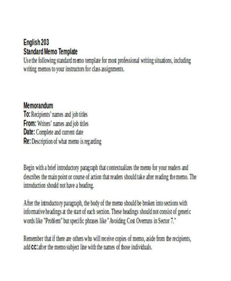 Business Memo Template Alertrilo