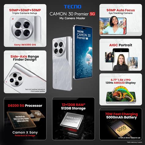 Tecno Camon Premier G Gb Ram Gb Storage Snowy Silver